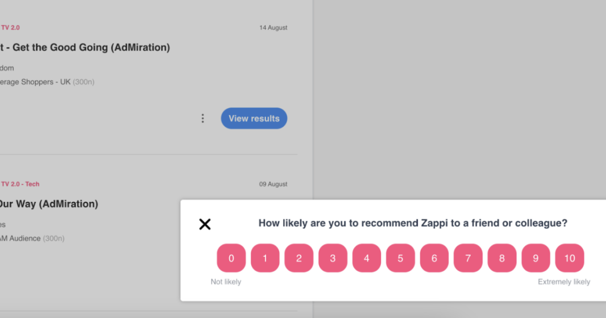 Zappi's NPS Microsurvey | Chameleon