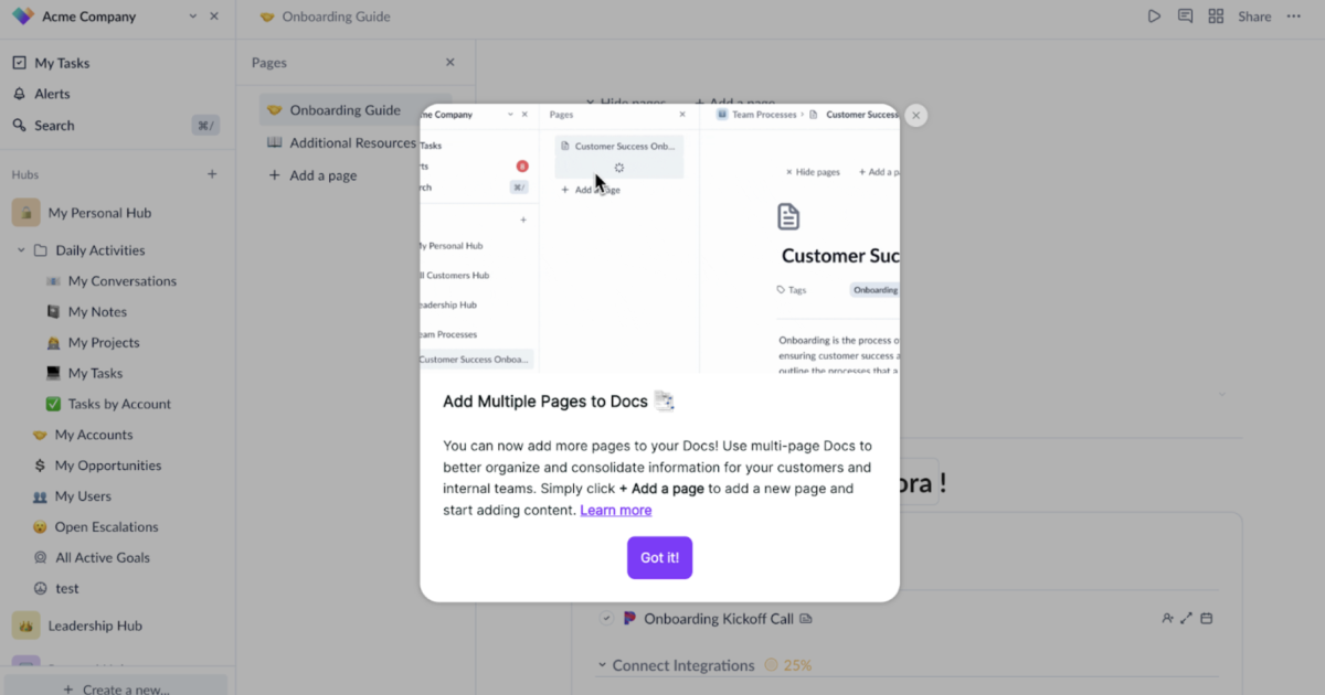 Vitally's Feature Update Modal | Chameleon