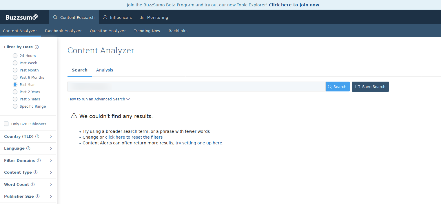 BuzzSumo Beta Opt-In Banner | Chameleon