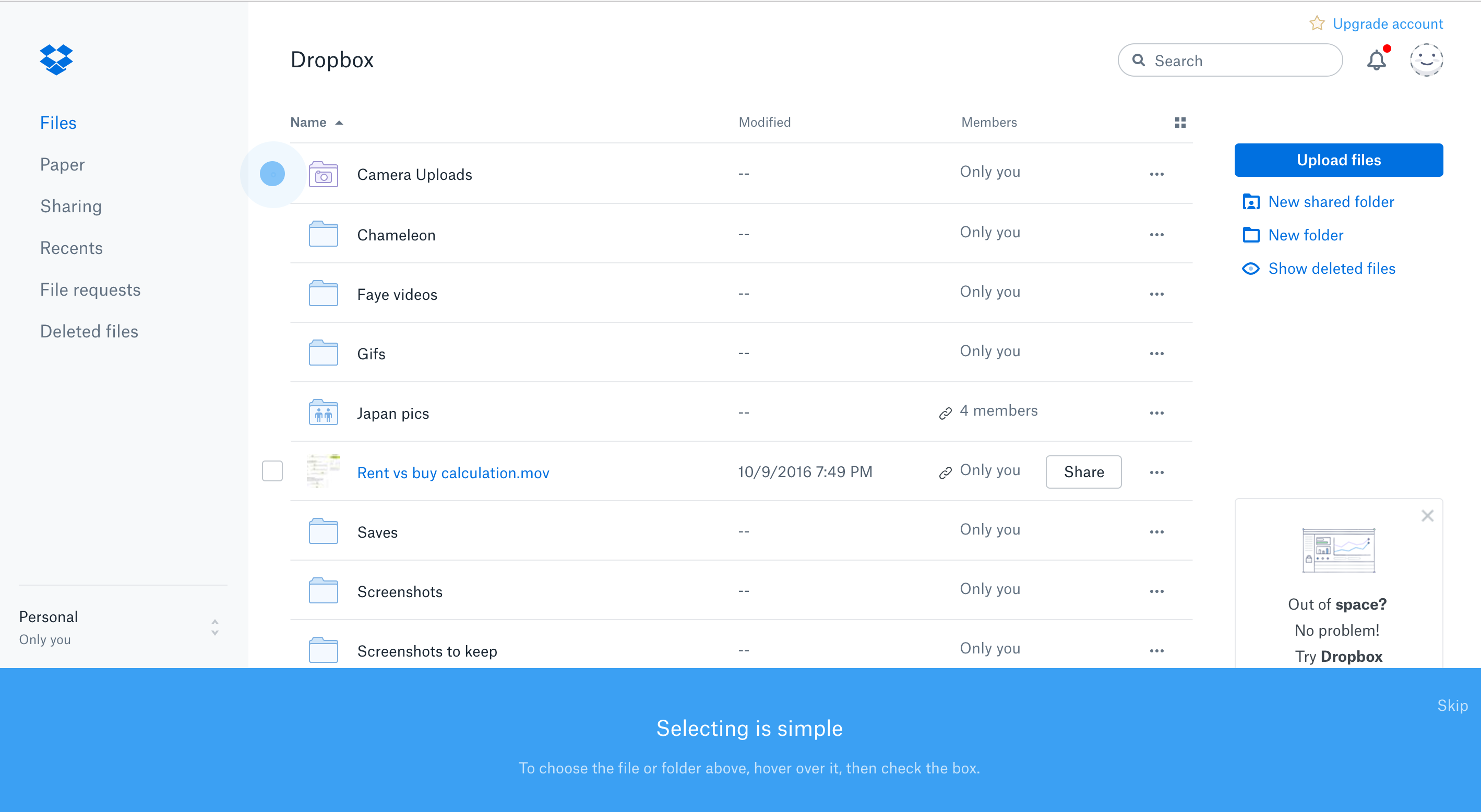 Dropbox Paper Onboarding Banner | Chameleon