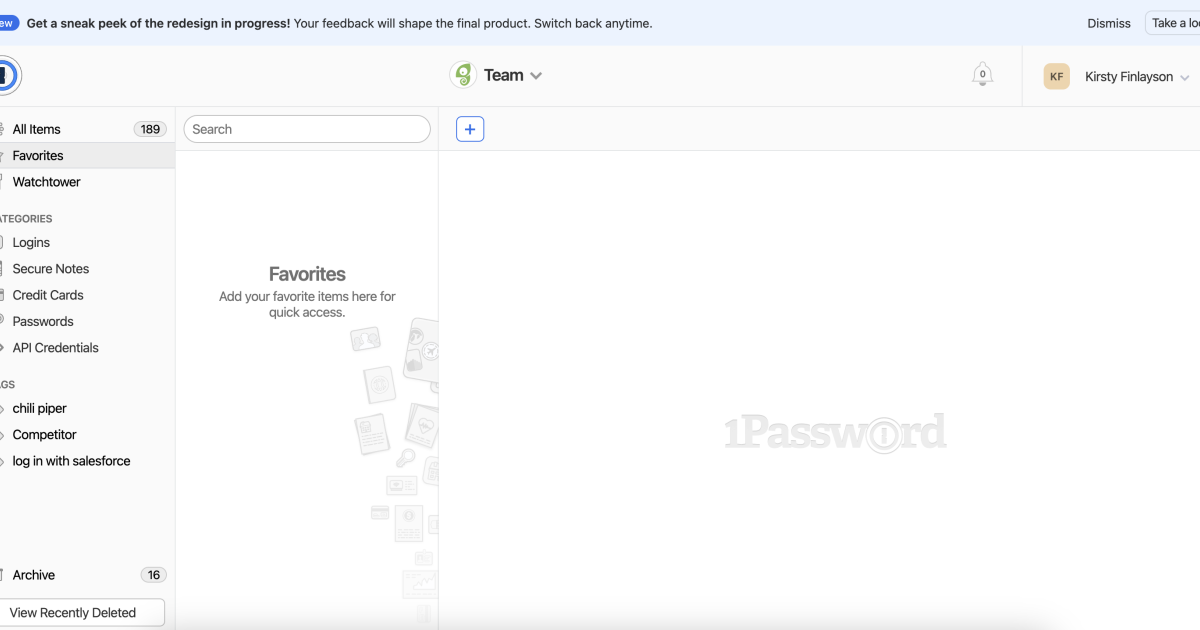 1Password's Redesign "Sneak Peek" Banner | Chameleon