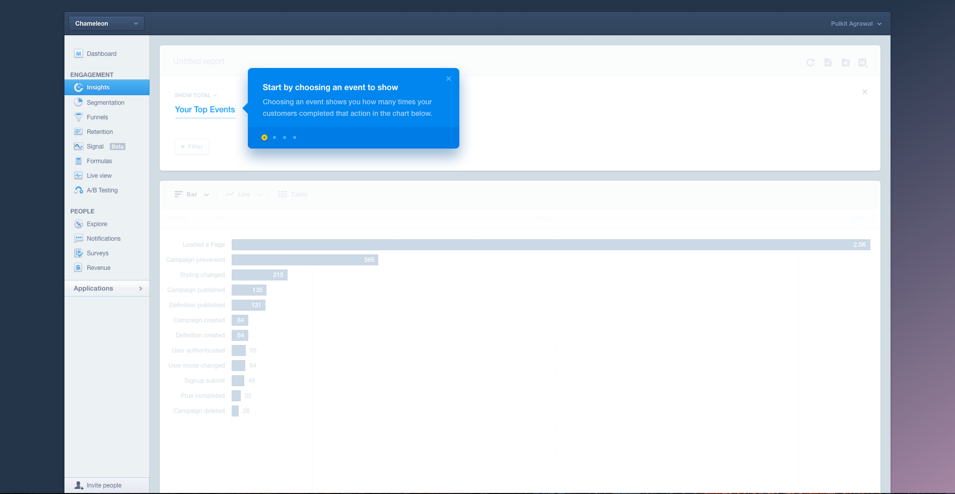 Mixpanel Feature Onboarding Tooltip Chameleon