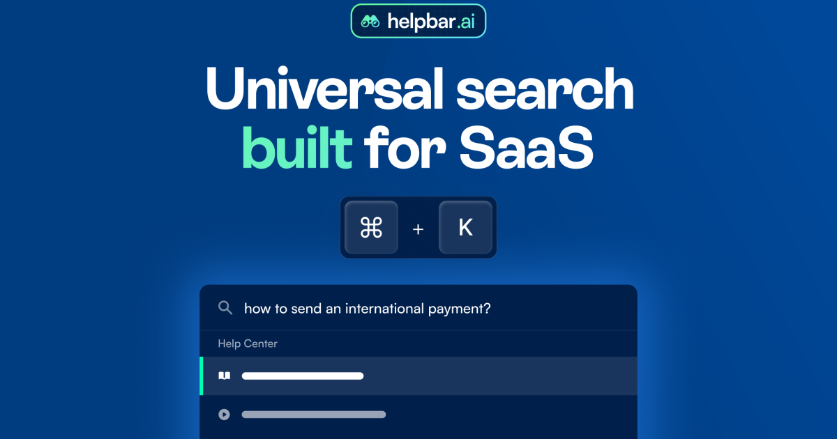 Introducing HelpBar: Universal Search, Built for SaaS | Chameleon